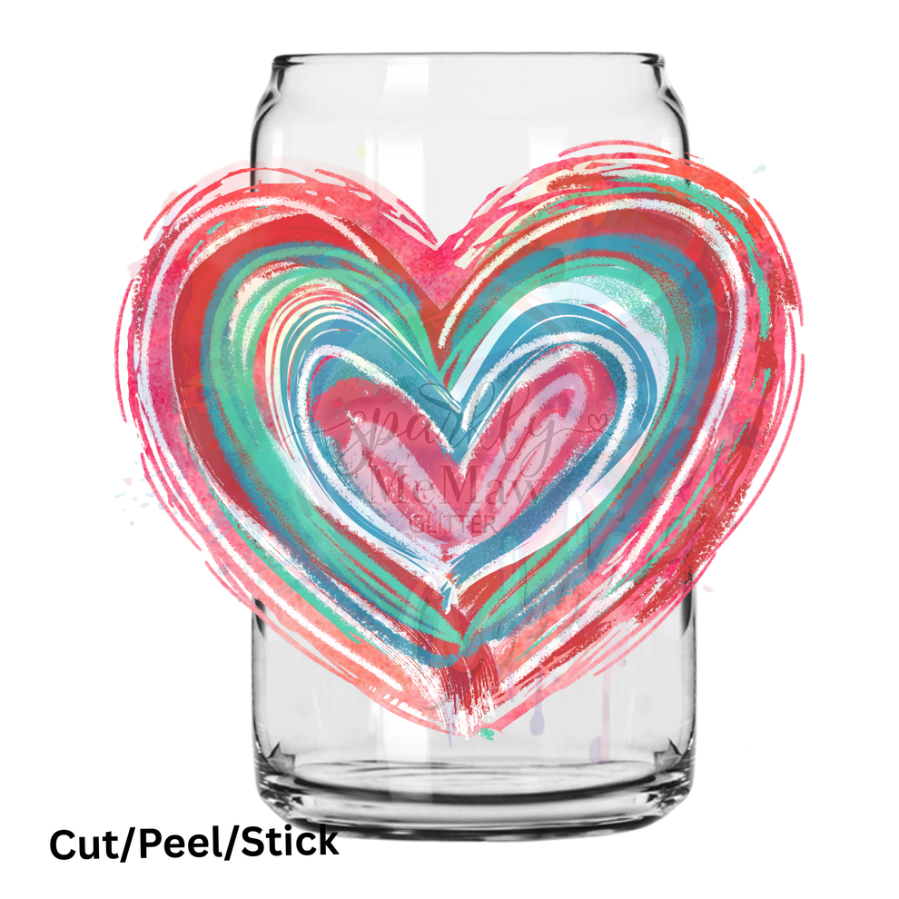 Hand drawn Heart UV DTF Decal – Sparkly MeMaw LLC