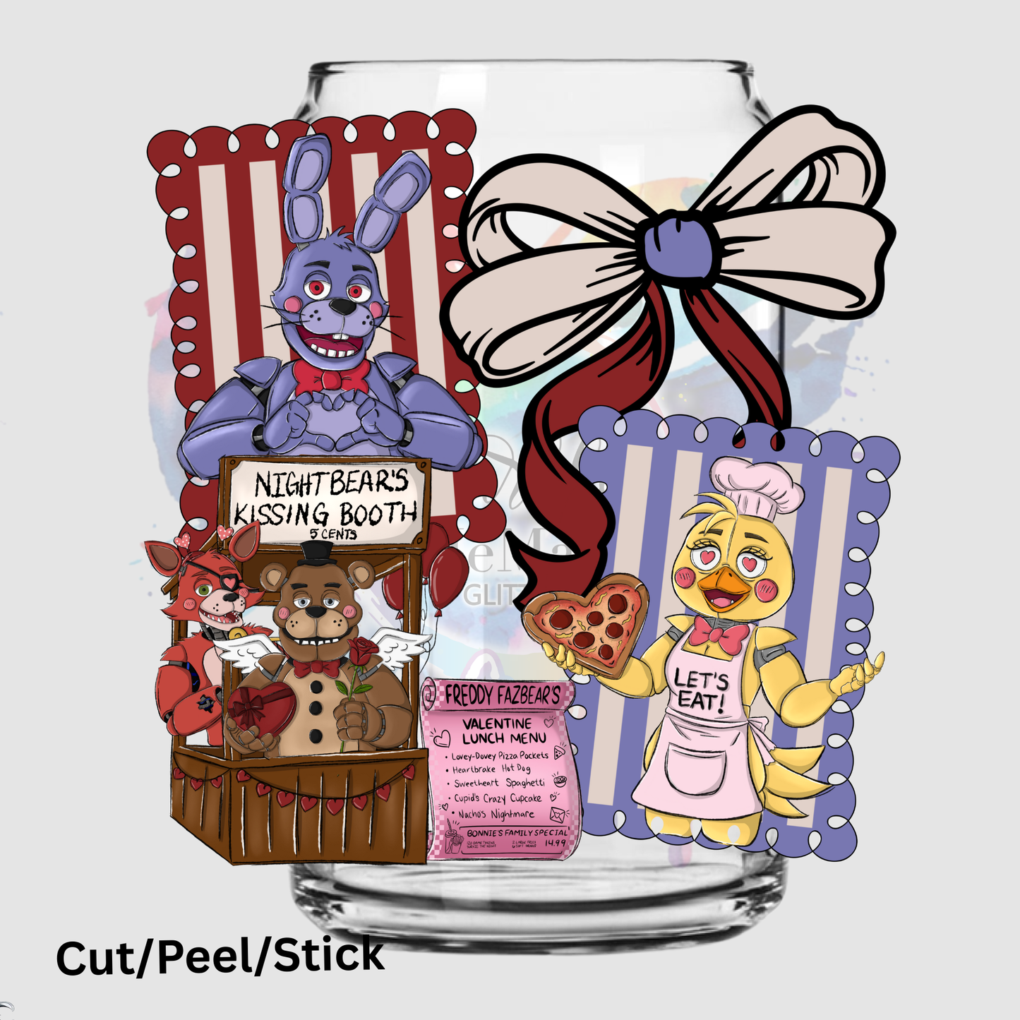 Five Nights Valentine Coquette Collage UV DTF Decal – Sparkly MeMaw LLC