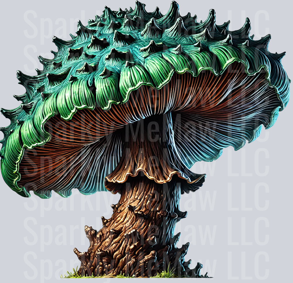 Fantasy Mushroom UV DTF Clipart Decal 14 – Sparkly MeMaw LLC