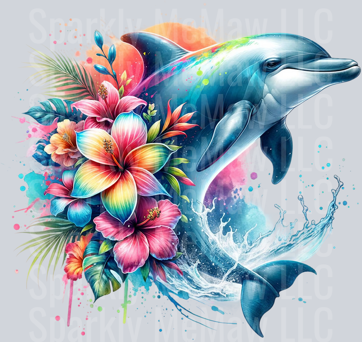 dolphin 15 Clip Art UV DTF Decal – Sparkly MeMaw LLC