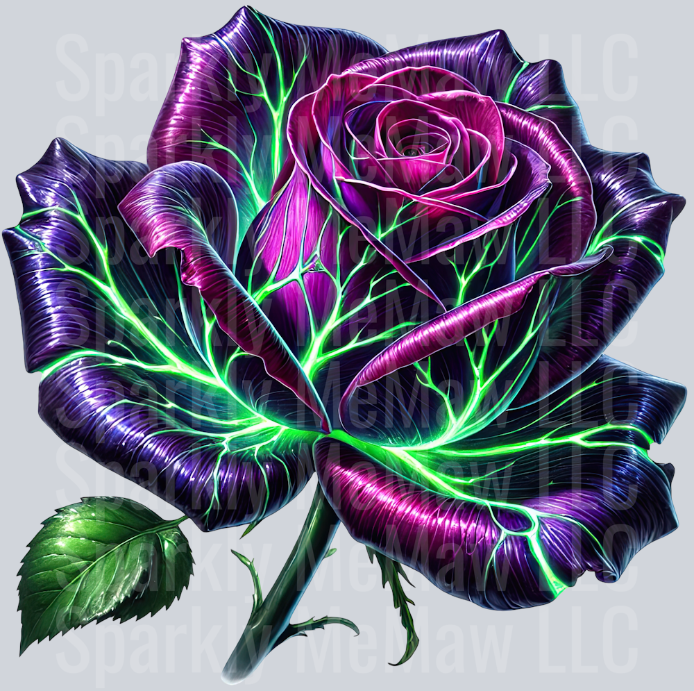 Fantasy Rose 32 UV DTF Decal – Sparkly MeMaw LLC
