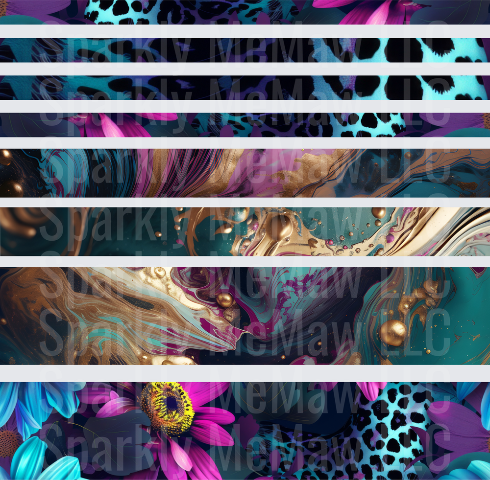 Purple floral leopard sheet 10x10 UV DTF Sheet – Sparkly MeMaw LLC