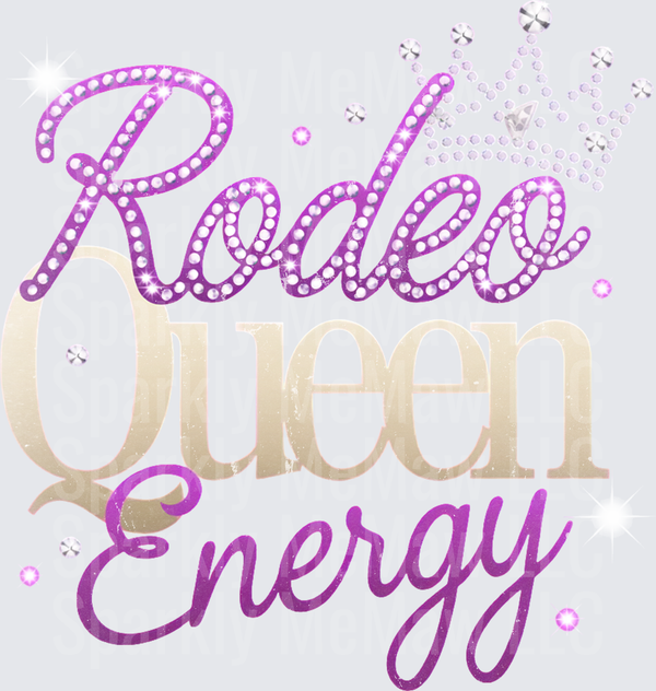 Rodeo Queen Energy Rhinestone Crown UV DTF Decal with Purple Script Le ...