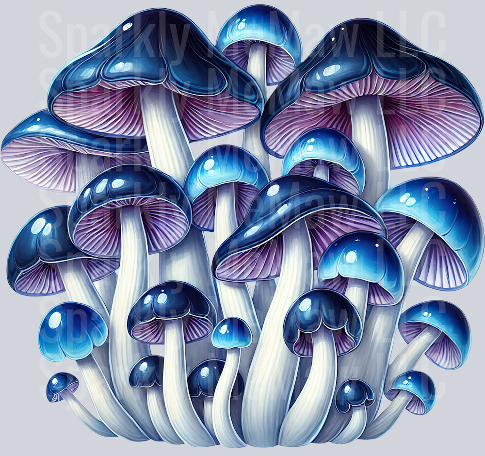 Fantasy Mushroom UV DTF Clipart Decal 15 – Sparkly MeMaw LLC