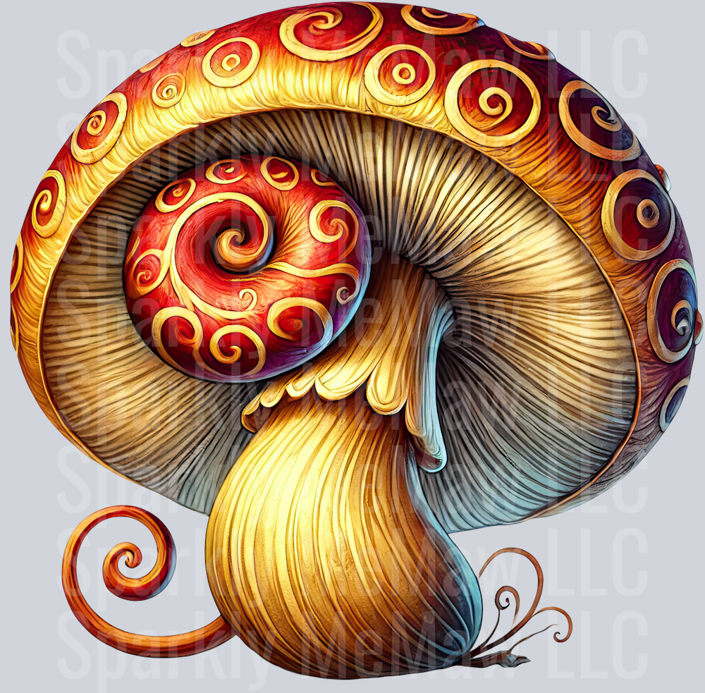 Fantasy Mushroom UV DTF Clipart Decal 13 – Sparkly MeMaw LLC