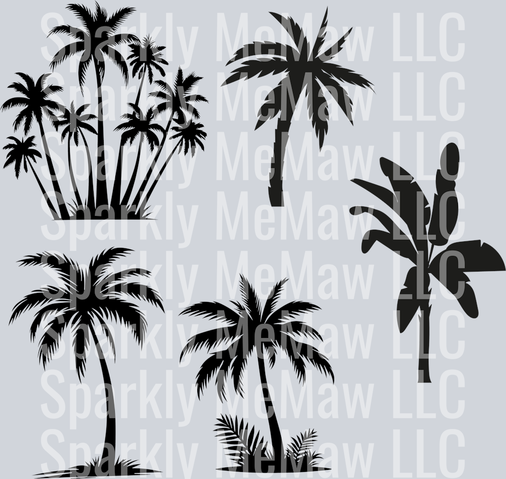 Palm Trees UV DTF Element Sheet – Sparkly MeMaw LLC